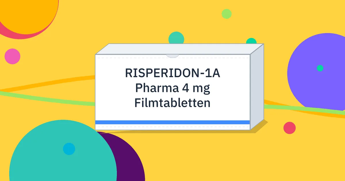Symbolbild: Packung mit der Aufschrift RISPERIDON-1A Pharma 4 mg Filmtabletten (PZN 05957091) – Verfügbarkeit und Bezug in Apotheken in Frankfurt am Main
