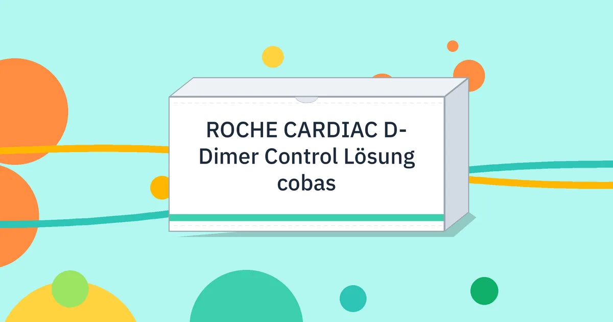 Symbolbild: Packung mit der Aufschrift ROCHE CARDIAC D-Dimer Control Lösung cobas (PZN 02499191) – Verfügbarkeit und Bezug in Apotheken in Frankfurt am Main