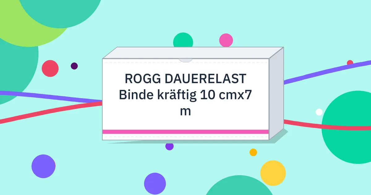 Symbolbild: Packung mit der Aufschrift ROGG DAUERELAST Binde kräftig 10 cmx7 m (PZN 16530734) – Verfügbarkeit und Bezug in Apotheken in Frankfurt am Main
