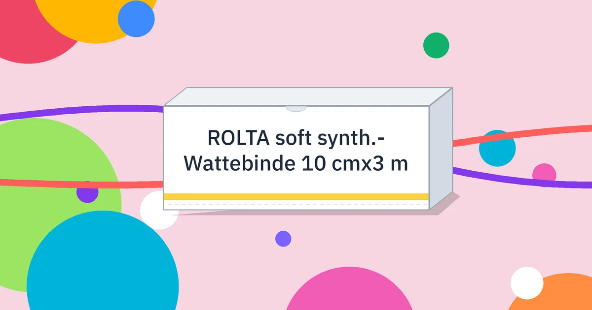 Symbolbild: Packung mit der Aufschrift ROLTA soft synth.-Wattebinde 10 cmx3 m (PZN 19703566) – Verfügbarkeit und Bezug in Apotheken in Frankfurt am Main