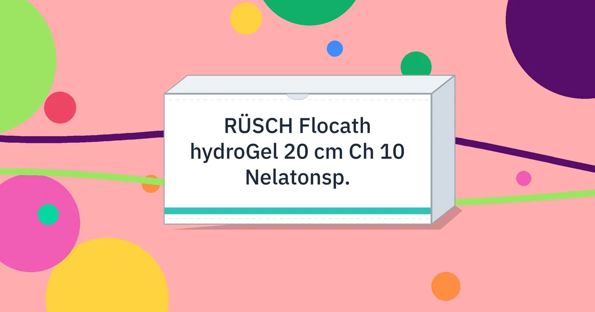 Symbolbild: Packung mit der Aufschrift RÜSCH Flocath hydroGel 20 cm Ch 10 Nelatonsp. (PZN 02163031) – Verfügbarkeit und Bezug in Apotheken in Frankfurt am Main