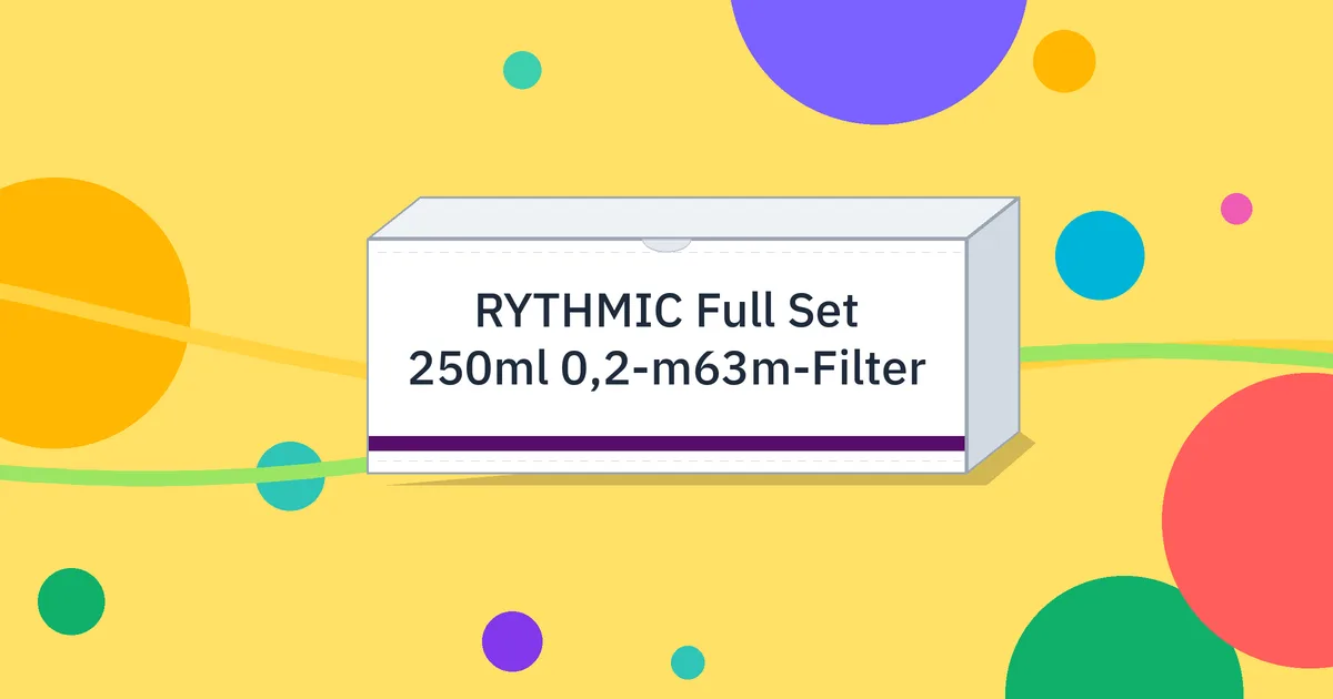 Symbolbild: Packung mit der Aufschrift RYTHMIC Full Set 250ml 0,2-m63m-Filter (PZN 19898831) – Verfügbarkeit und Bezug in Apotheken in Frankfurt am Main