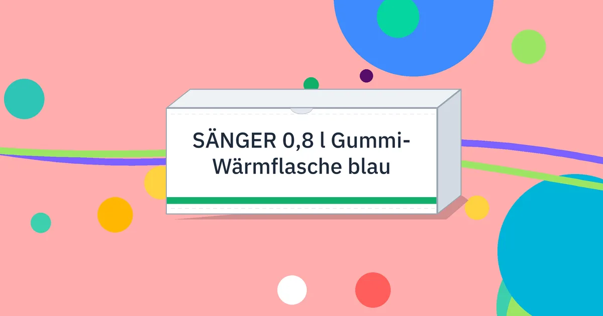 Symbolbild: Packung mit der Aufschrift SÄNGER 0,8 l Gummi-Wärmflasche blau (PZN 01314048) – Verfügbarkeit und Bezug in Apotheken in Frankfurt am Main