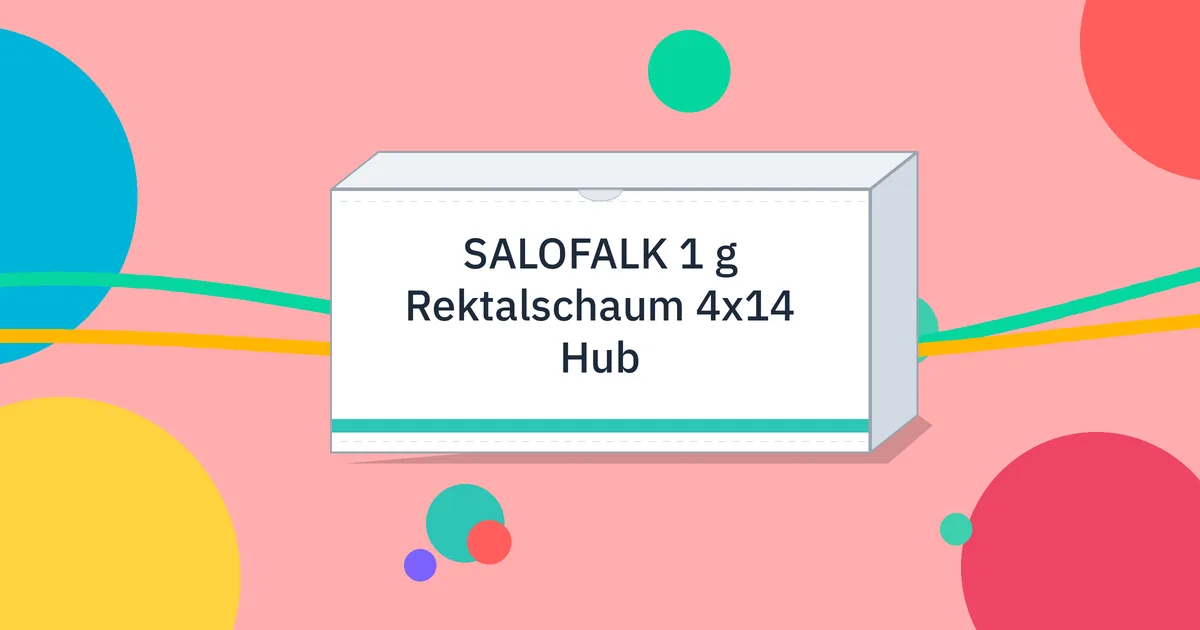 Symbolbild: Packung mit der Aufschrift SALOFALK 1 g Rektalschaum 4x14 Hub (PZN 09605035) – Verfügbarkeit und Bezug in Apotheken in Frankfurt am Main