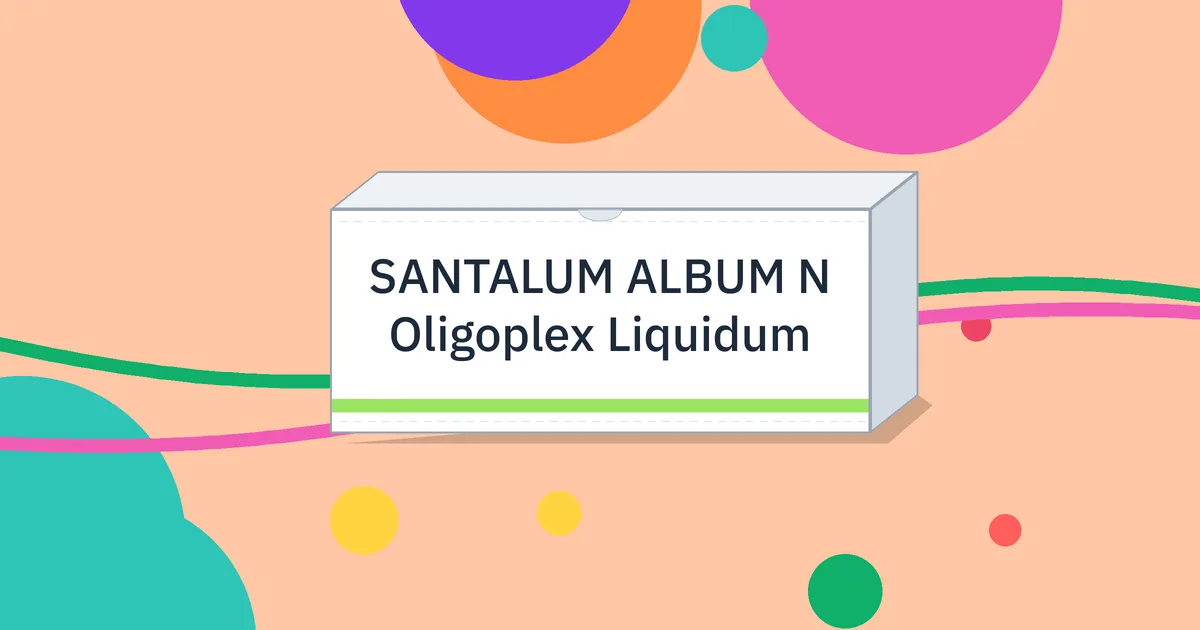 Symbolbild: Packung mit der Aufschrift SANTALUM ALBUM N Oligoplex Liquidum (PZN 07038023) – Verfügbarkeit und Bezug in Apotheken in Frankfurt am Main