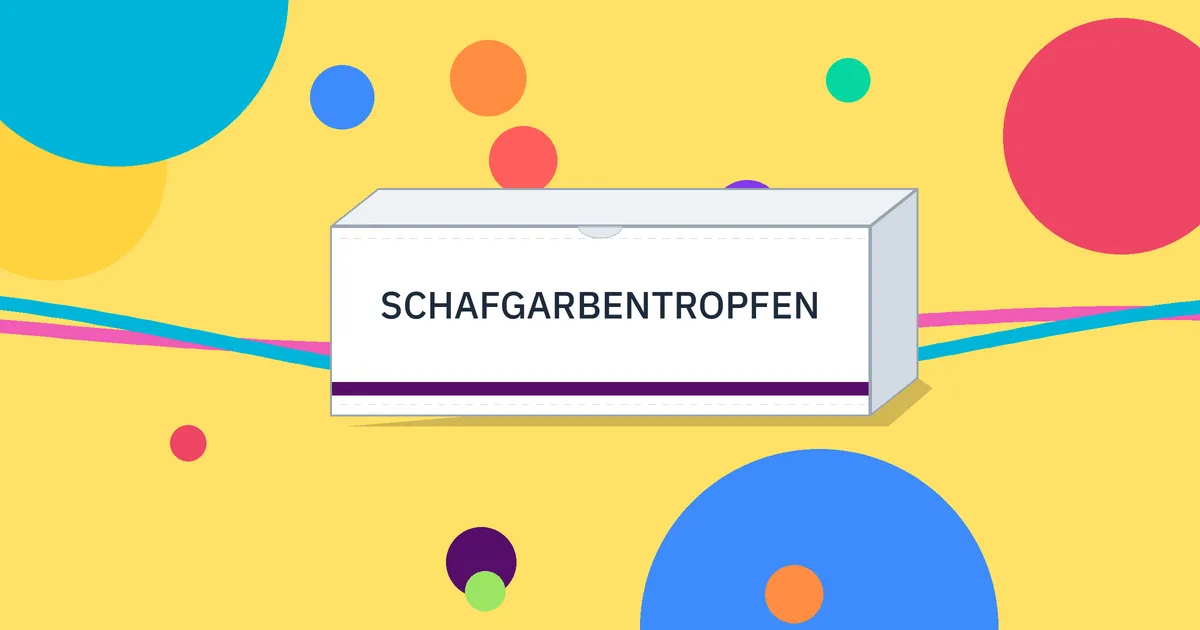 Symbolbild: Packung mit der Aufschrift SCHAFGARBENTROPFEN (PZN 11053241) – Verfügbarkeit und Bezug in Apotheken in Frankfurt am Main