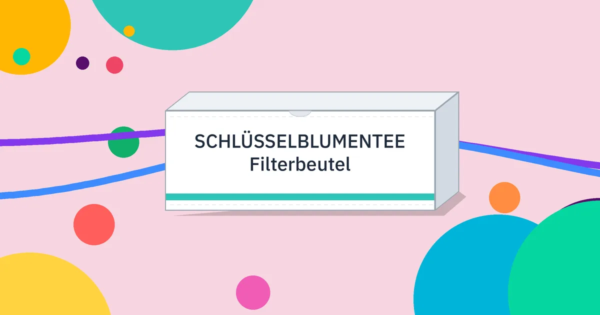 Symbolbild: Packung mit der Aufschrift SCHLÜSSELBLUMENTEE Filterbeutel (PZN 01245672) – Verfügbarkeit und Bezug in Apotheken in Frankfurt am Main