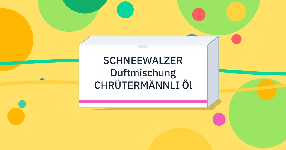 Symbolbild: Packung mit der Aufschrift SCHNEEWALZER Duftmischung CHRÜTERMÄNNLI Öl (PZN 07197879) – Verfügbarkeit und Bezug in Apotheken in Frankfurt am Main
