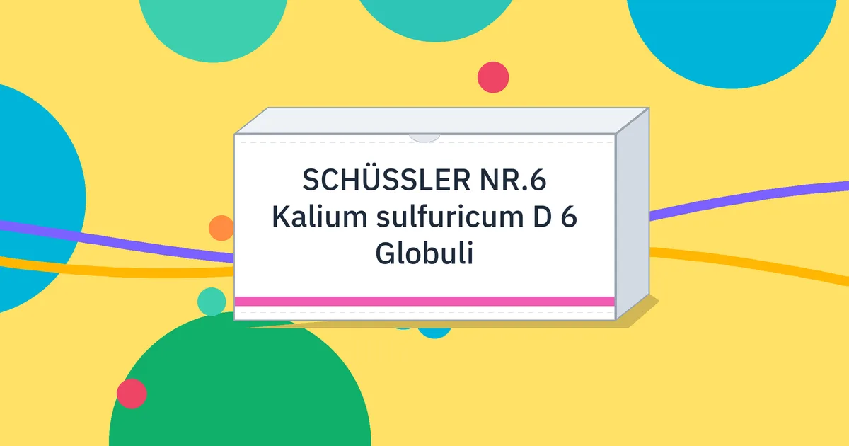 Symbolbild: Packung mit der Aufschrift SCHÜSSLER NR.6 Kalium sulfuricum D 6 Globuli (PZN 18111881) – Verfügbarkeit und Bezug in Apotheken in Frankfurt am Main