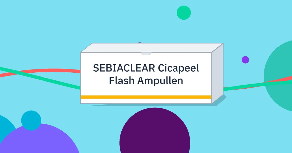 Symbolbild: Packung mit der Aufschrift SEBIACLEAR Cicapeel Flash Ampullen (PZN 20787858) – Verfügbarkeit und Bezug in Apotheken in Frankfurt am Main