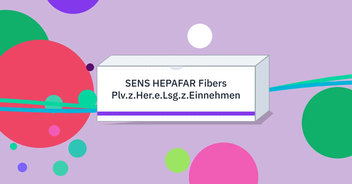 Symbolbild: Packung mit der Aufschrift SENS HEPAFAR Fibers Plv.z.Her.e.Lsg.z.Einnehmen (PZN 18751600) – Verfügbarkeit und Bezug in Apotheken in Frankfurt am Main