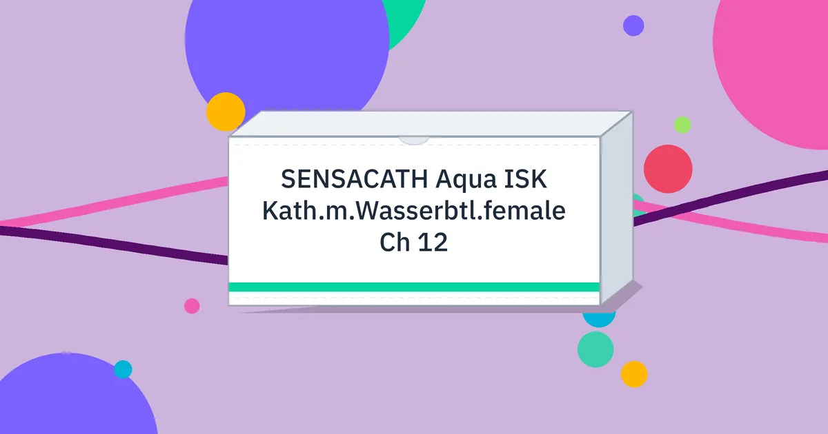 Symbolbild: Packung mit der Aufschrift SENSACATH Aqua ISK Kath.m.Wasserbtl.female Ch 12 (PZN 19855885) – Verfügbarkeit und Bezug in Apotheken in Frankfurt am Main