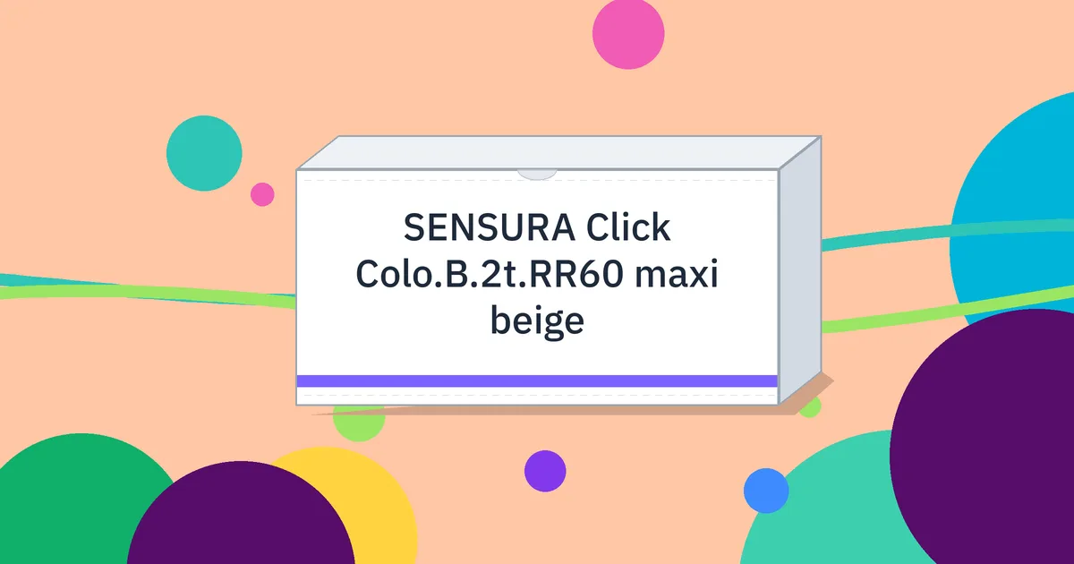 Symbolbild: Packung mit der Aufschrift SENSURA Click Colo.B.2t.RR60 maxi beige (PZN 03056892) – Verfügbarkeit und Bezug in Apotheken in Frankfurt am Main