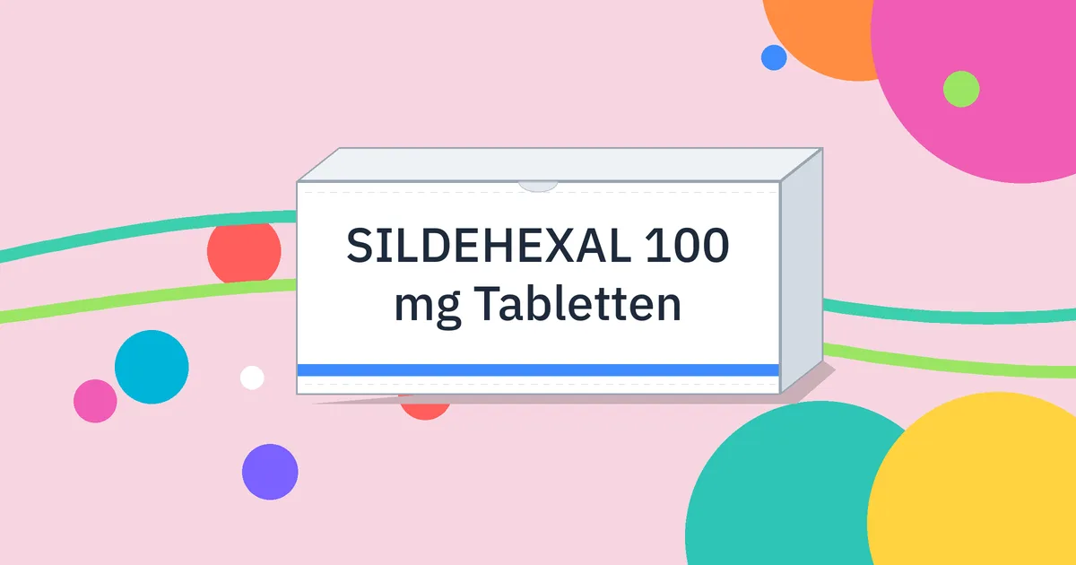 Symbolbild: Packung mit der Aufschrift SILDEHEXAL 100 mg Tabletten (PZN 11017156) – Verfügbarkeit und Bezug in Apotheken in Frankfurt am Main