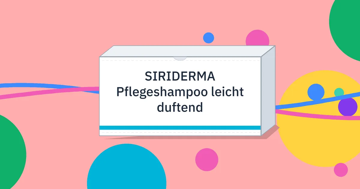 Symbolbild: Packung mit der Aufschrift SIRIDERMA Pflegeshampoo leicht duftend (PZN 02253403) – Verfügbarkeit und Bezug in Apotheken in Frankfurt am Main