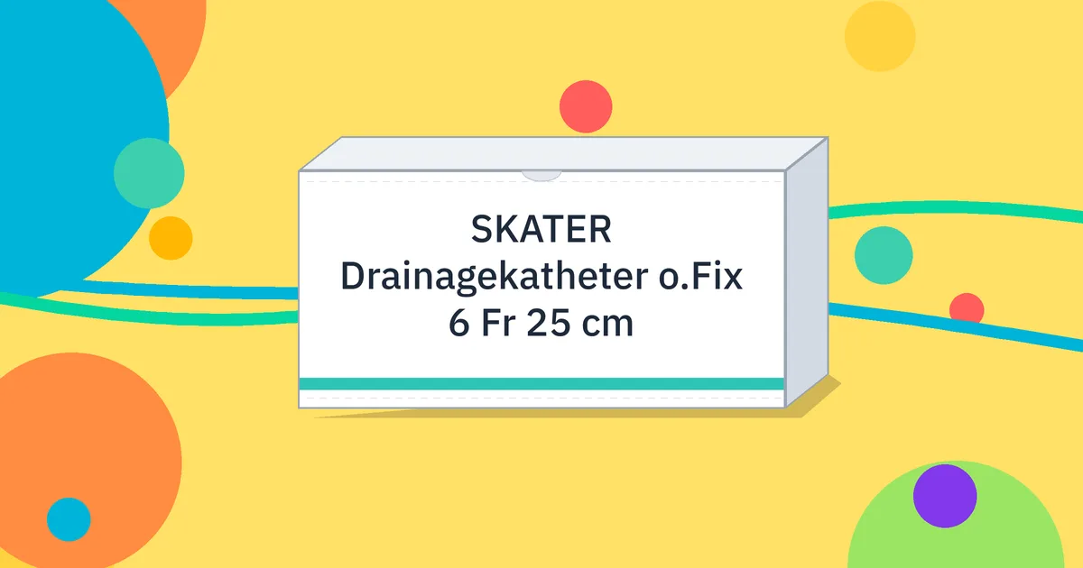 Symbolbild: Packung mit der Aufschrift SKATER Drainagekatheter o.Fix 6 Fr 25 cm (PZN 06769664) – Verfügbarkeit und Bezug in Apotheken in Frankfurt am Main
