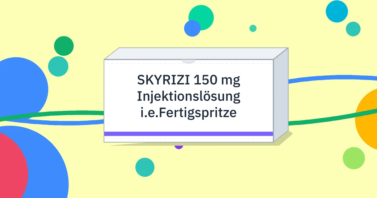 Symbolbild: Packung mit der Aufschrift SKYRIZI 150 mg Injektionslösung i.e.Fertigspritze (PZN 18259891) – Verfügbarkeit und Bezug in Apotheken in Frankfurt am Main