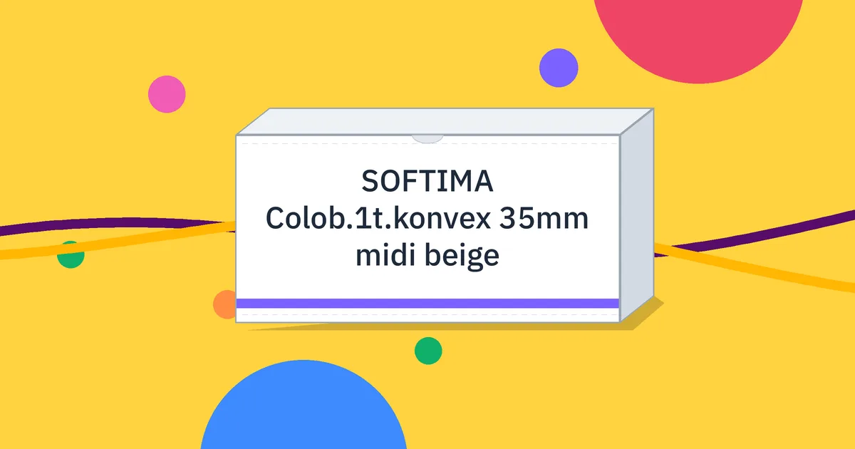 Symbolbild: Packung mit der Aufschrift SOFTIMA Colob.1t.konvex 35mm midi beige (PZN 03012104) – Verfügbarkeit und Bezug in Apotheken in Frankfurt am Main
