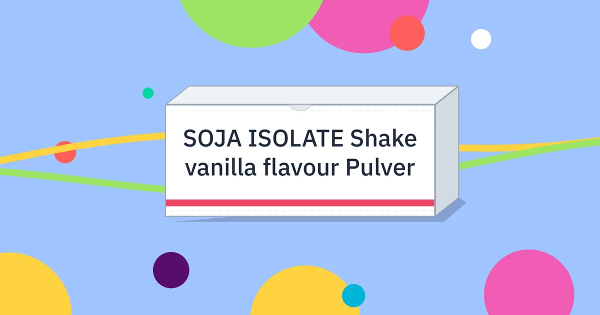 Symbolbild: Packung mit der Aufschrift SOJA ISOLATE Shake vanilla flavour Pulver (PZN 10268494) – Verfügbarkeit und Bezug in Apotheken in Frankfurt am Main