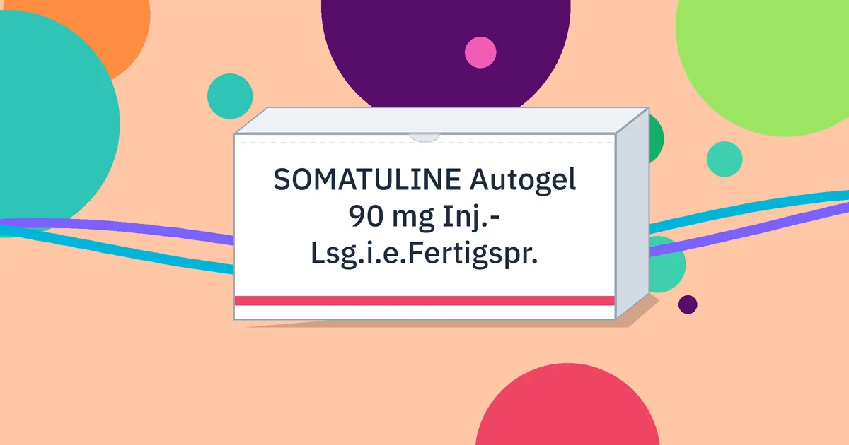Symbolbild: Packung mit der Aufschrift SOMATULINE Autogel 90 mg Inj.-Lsg.i.e.Fertigspr. (PZN 12452581) – Verfügbarkeit und Bezug in Apotheken in Frankfurt am Main