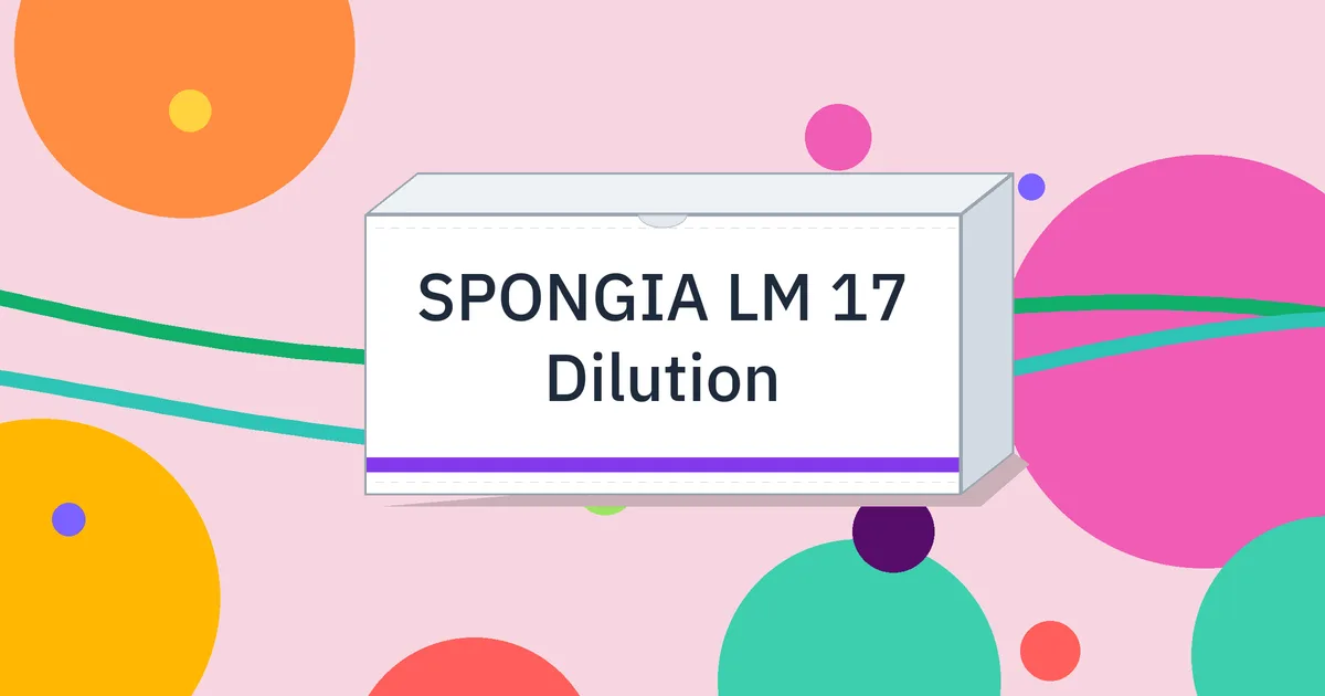 Symbolbild: Packung mit der Aufschrift SPONGIA LM 17 Dilution (PZN 13196565) – Verfügbarkeit und Bezug in Apotheken in Frankfurt am Main
