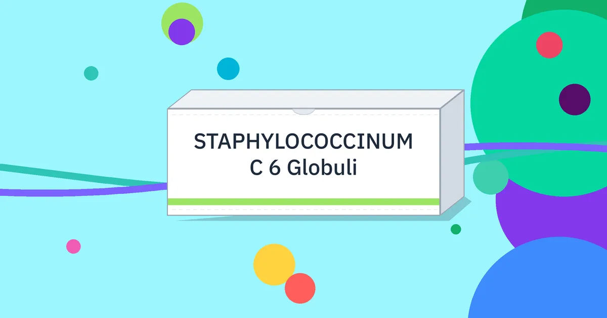 Symbolbild: Packung mit der Aufschrift STAPHYLOCOCCINUM C 6 Globuli (PZN 19718065) – Verfügbarkeit und Bezug in Apotheken in Frankfurt am Main