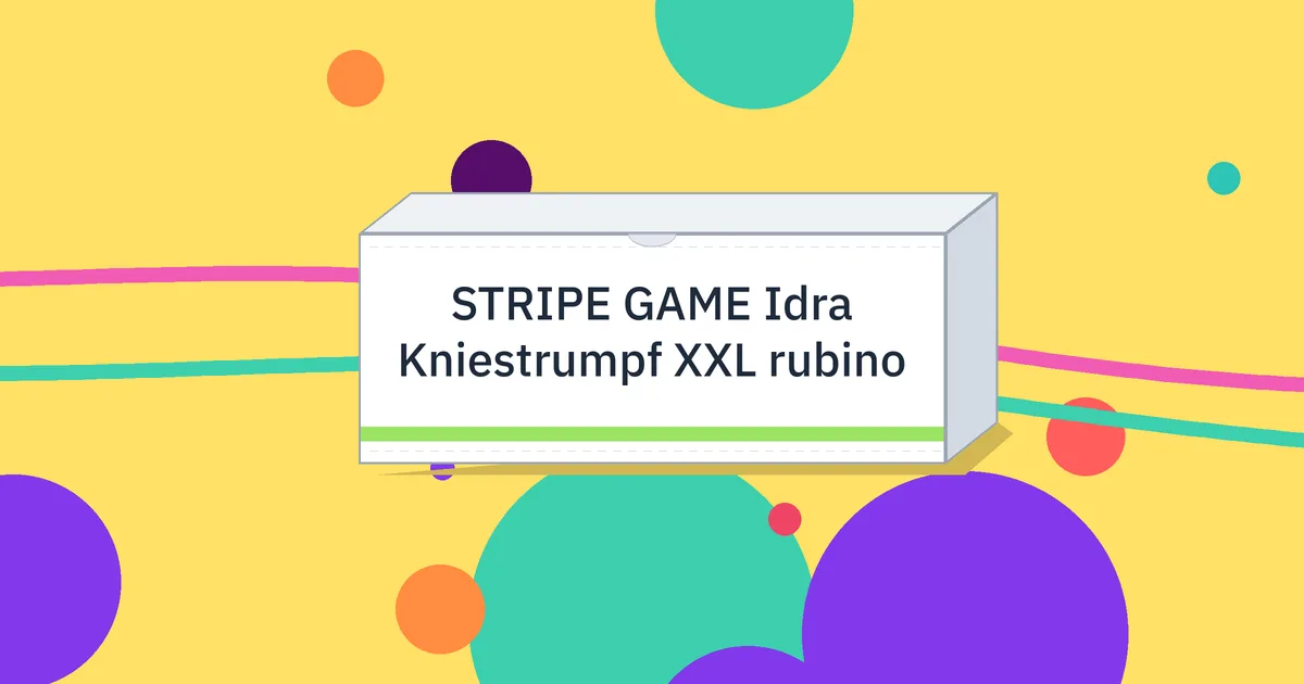 Symbolbild: Packung mit der Aufschrift STRIPE GAME Idra Kniestrumpf XXL rubino (PZN 20209831) – Verfügbarkeit und Bezug in Apotheken in Frankfurt am Main