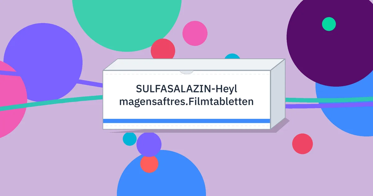 Symbolbild: Packung mit der Aufschrift SULFASALAZIN-Heyl magensaftres.Filmtabletten (PZN 04939381) – Verfügbarkeit und Bezug in Apotheken in Frankfurt am Main