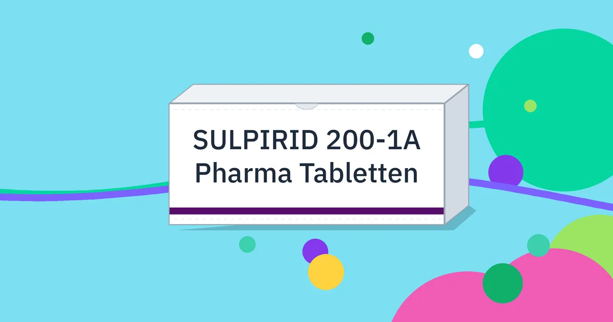 Symbolbild: Packung mit der Aufschrift SULPIRID 200-1A Pharma Tabletten (PZN 03157185) – Verfügbarkeit und Bezug in Apotheken in Frankfurt am Main