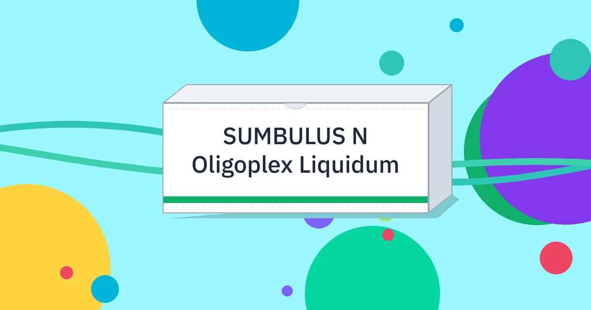 Symbolbild: Packung mit der Aufschrift SUMBULUS N Oligoplex Liquidum (PZN 04451722) – Verfügbarkeit und Bezug in Apotheken in Frankfurt am Main