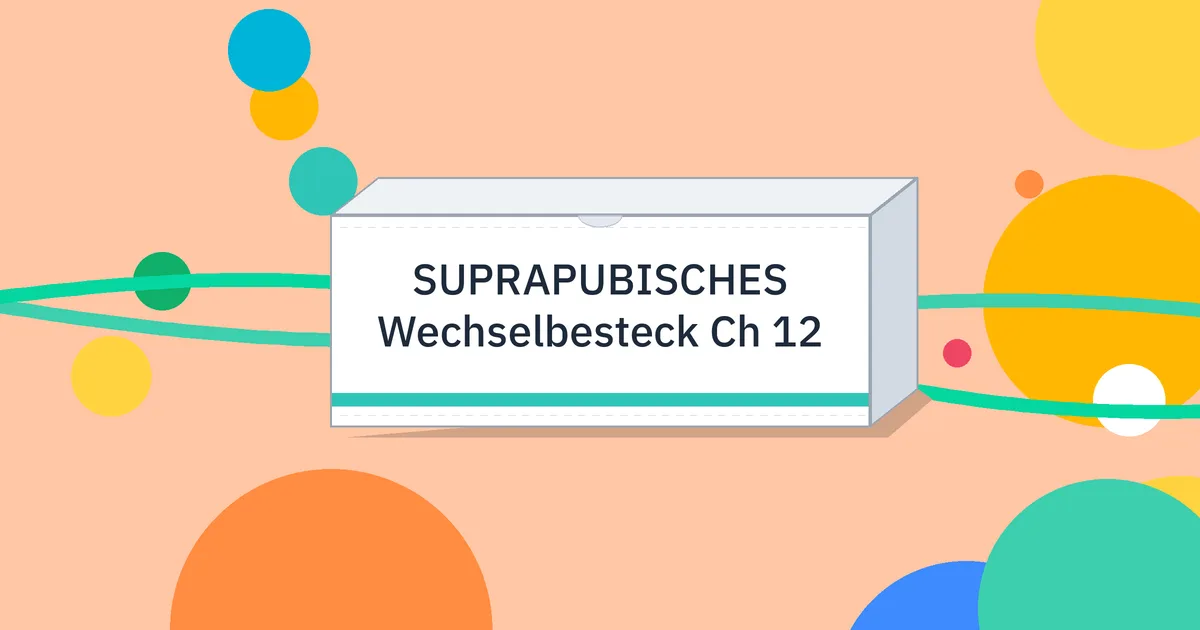 Symbolbild: Packung mit der Aufschrift SUPRAPUBISCHES Wechselbesteck Ch 12 (PZN 09061486) – Verfügbarkeit und Bezug in Apotheken in Frankfurt am Main