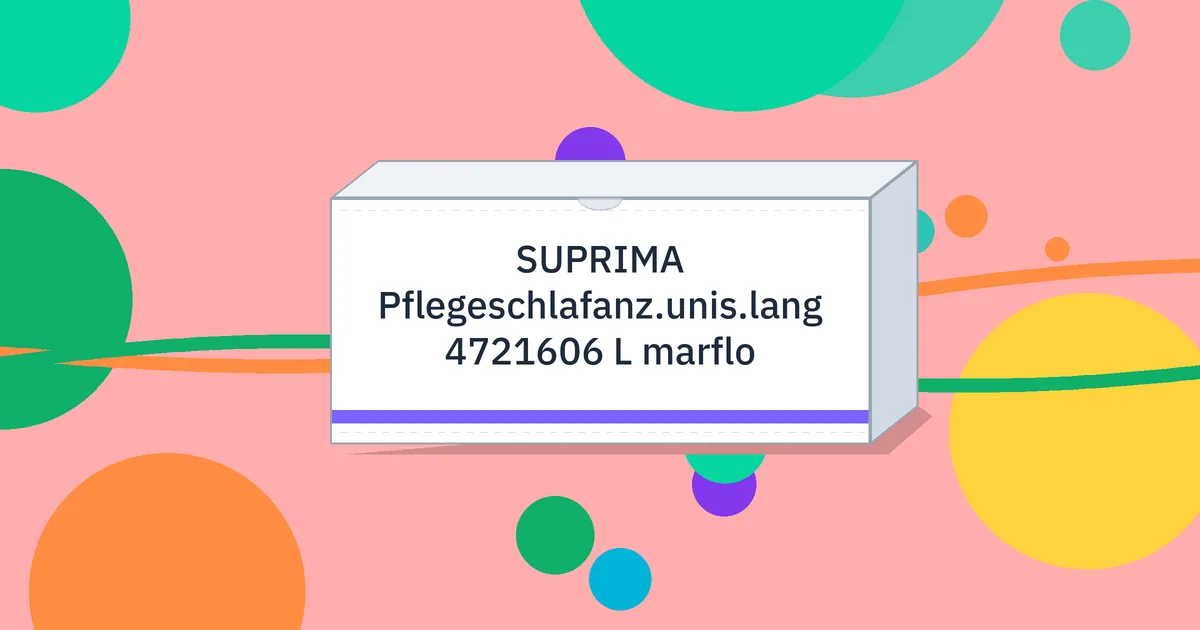 Symbolbild: Packung mit der Aufschrift SUPRIMA Pflegeschlafanz.unis.lang 4721606 L marflo (PZN 18400987) – Verfügbarkeit und Bezug in Apotheken in Frankfurt am Main