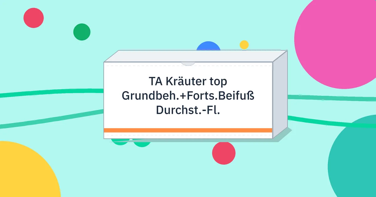 Symbolbild: Packung mit der Aufschrift TA Kräuter top Grundbeh.+Forts.Beifuß Durchst.-Fl. (PZN 05459938) – Verfügbarkeit und Bezug in Apotheken in Frankfurt am Main