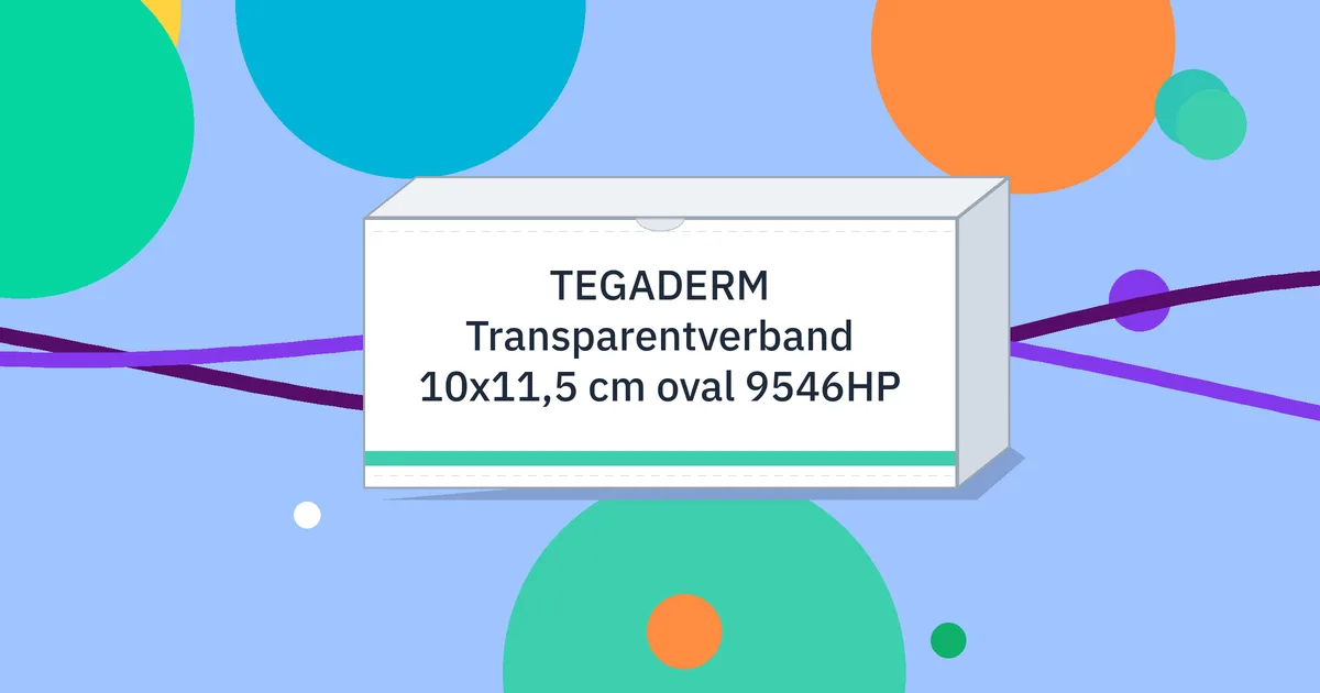 Symbolbild: Packung mit der Aufschrift TEGADERM Transparentverband 10x11,5 cm oval 9546HP (PZN 03103545) – Verfügbarkeit und Bezug in Apotheken in Frankfurt am Main