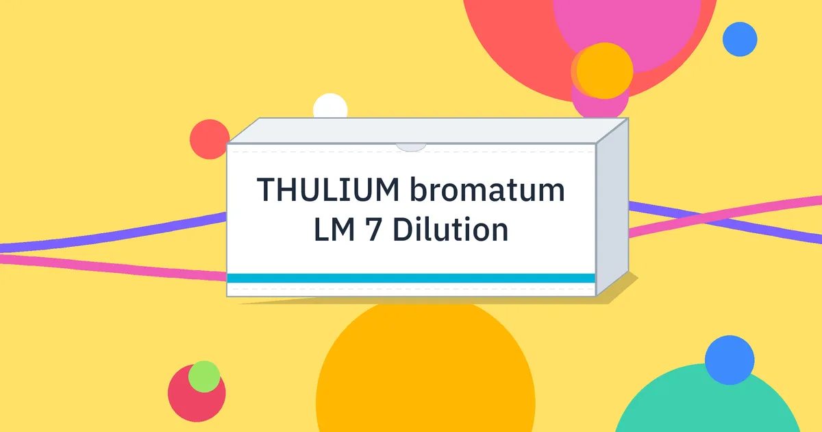 Symbolbild: Packung mit der Aufschrift THULIUM bromatum LM 7 Dilution (PZN 13690727) – Verfügbarkeit und Bezug in Apotheken in Frankfurt am Main