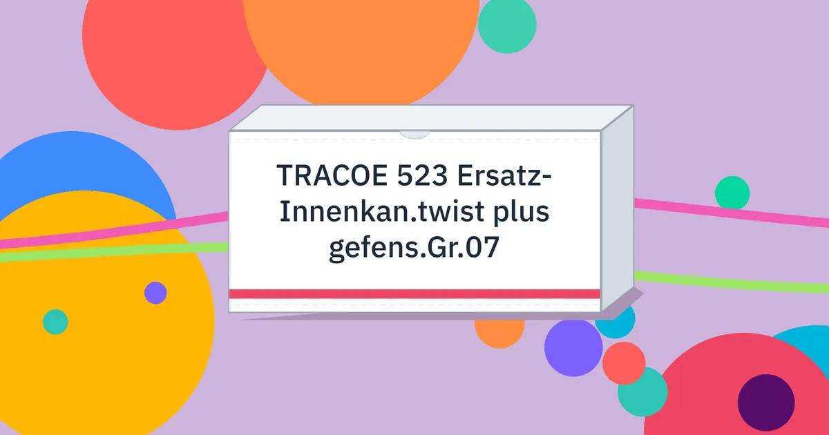 Symbolbild: Packung mit der Aufschrift TRACOE 523 Ersatz-Innenkan.twist plus gefens.Gr.07 (PZN 05881235) – Verfügbarkeit und Bezug in Apotheken in Frankfurt am Main