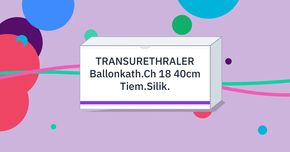 Symbolbild: Packung mit der Aufschrift TRANSURETHRALER Ballonkath.Ch 18 40cm Tiem.Silik. (PZN 01150641) – Verfügbarkeit und Bezug in Apotheken in Frankfurt am Main