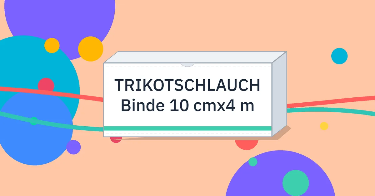 Symbolbild: Packung mit der Aufschrift TRIKOTSCHLAUCH Binde 10 cmx4 m (PZN 00170699) – Verfügbarkeit und Bezug in Apotheken in Frankfurt am Main