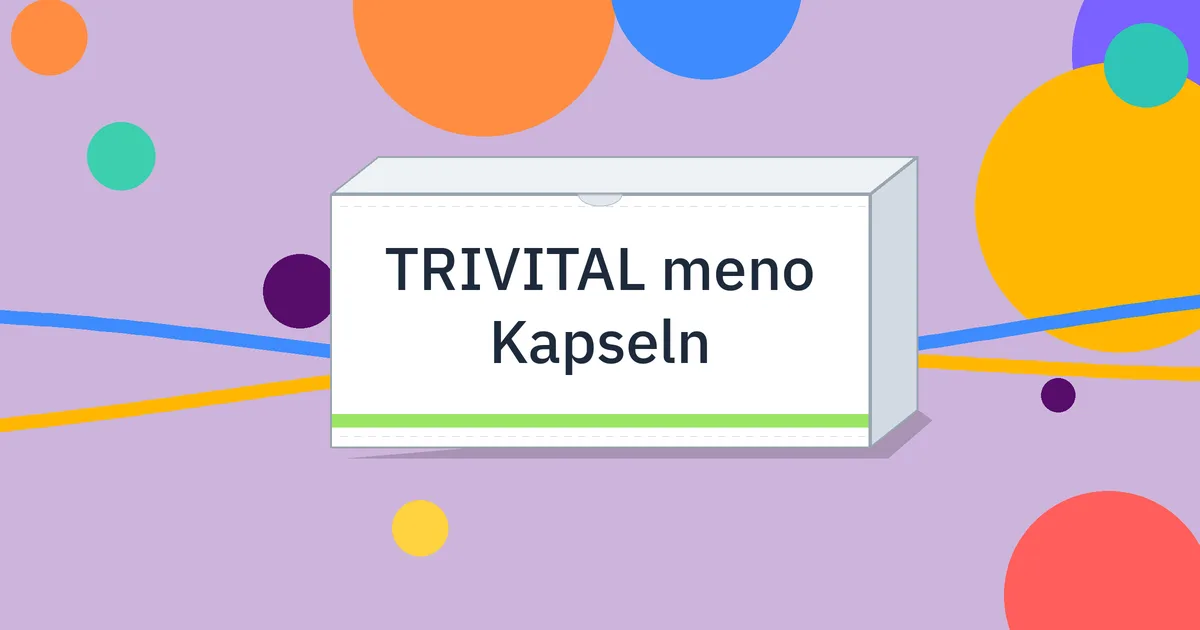 Symbolbild: Packung mit der Aufschrift TRIVITAL meno Kapseln (PZN 10399492) – Verfügbarkeit und Bezug in Apotheken in Frankfurt am Main