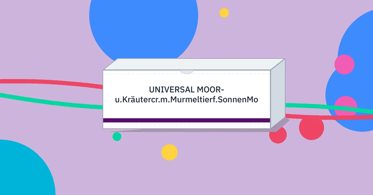 Symbolbild: Packung mit der Aufschrift UNIVERSAL MOOR- u.Kräutercr.m.Murmeltierf.SonnenMo (PZN 00220090) – Verfügbarkeit und Bezug in Apotheken in Frankfurt am Main