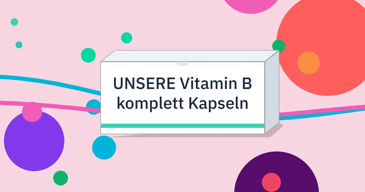 Symbolbild: Packung mit der Aufschrift UNSERE Vitamin B komplett Kapseln (PZN 18896853) – Verfügbarkeit und Bezug in Apotheken in Frankfurt am Main