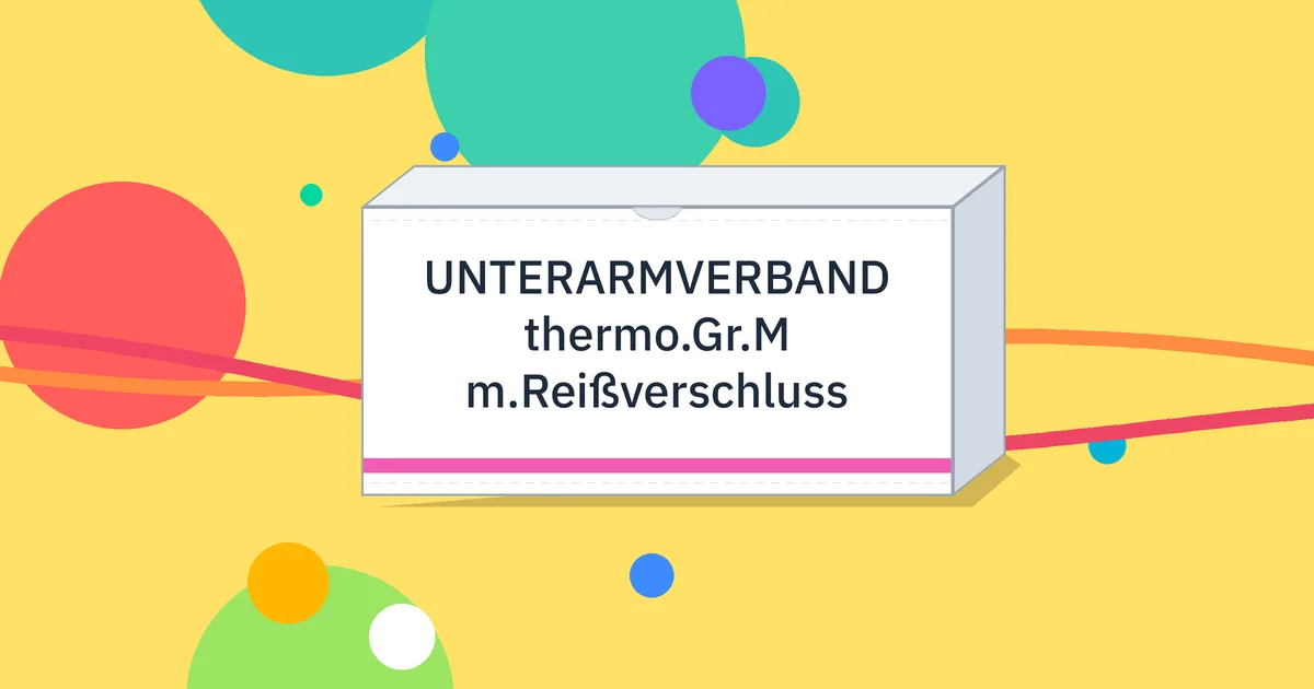 Symbolbild: Packung mit der Aufschrift UNTERARMVERBAND thermo.Gr.M m.Reißverschluss (PZN 08429659) – Verfügbarkeit und Bezug in Apotheken in Frankfurt am Main