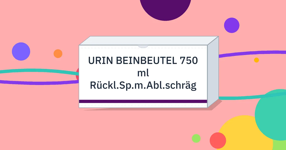 Symbolbild: Packung mit der Aufschrift URIN BEINBEUTEL 750 ml Rückl.Sp.m.Abl.schräg (PZN 02743780) – Verfügbarkeit und Bezug in Apotheken in Frankfurt am Main