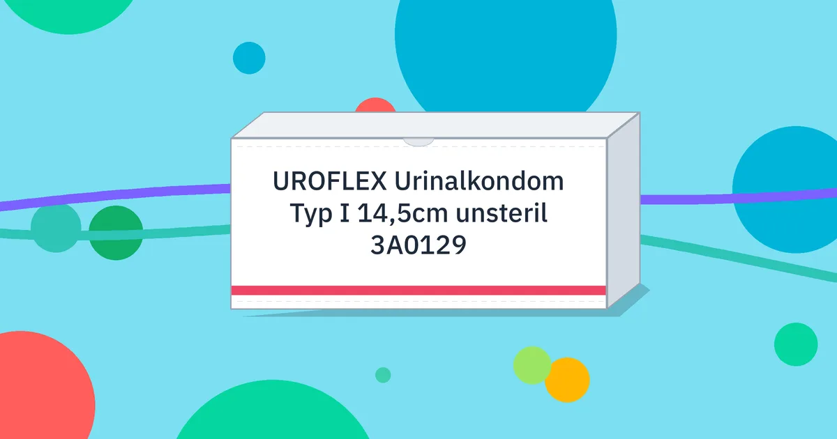 Symbolbild: Packung mit der Aufschrift UROFLEX Urinalkondom Typ I 14,5cm unsteril 3A0129 (PZN 17414668) – Verfügbarkeit und Bezug in Apotheken in Frankfurt am Main
