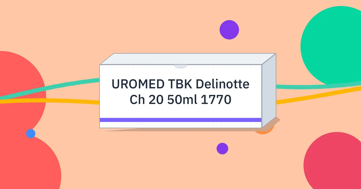 Symbolbild: Packung mit der Aufschrift UROMED TBK Delinotte Ch 20 50ml 1770 (PZN 04672469) – Verfügbarkeit und Bezug in Apotheken in Frankfurt am Main