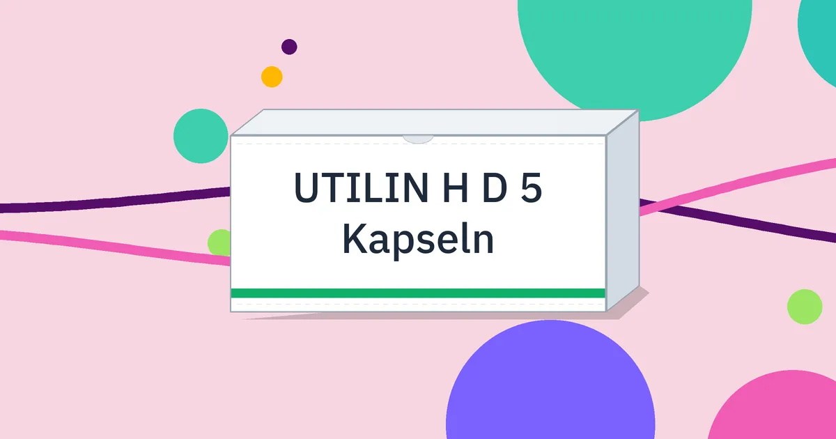 Symbolbild: Packung mit der Aufschrift UTILIN H D 5 Kapseln (PZN 02100705) – Verfügbarkeit und Bezug in Apotheken in Frankfurt am Main
