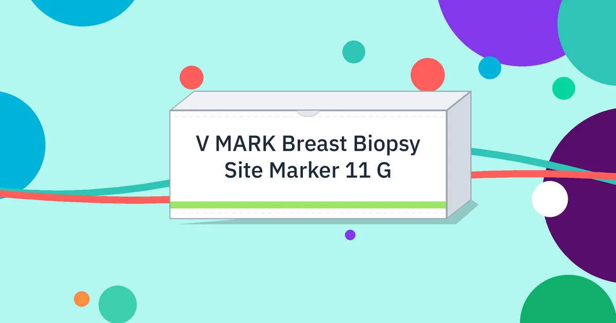 Symbolbild: Packung mit der Aufschrift V MARK Breast Biopsy Site Marker 11 G (PZN 06771968) – Verfügbarkeit und Bezug in Apotheken in Frankfurt am Main