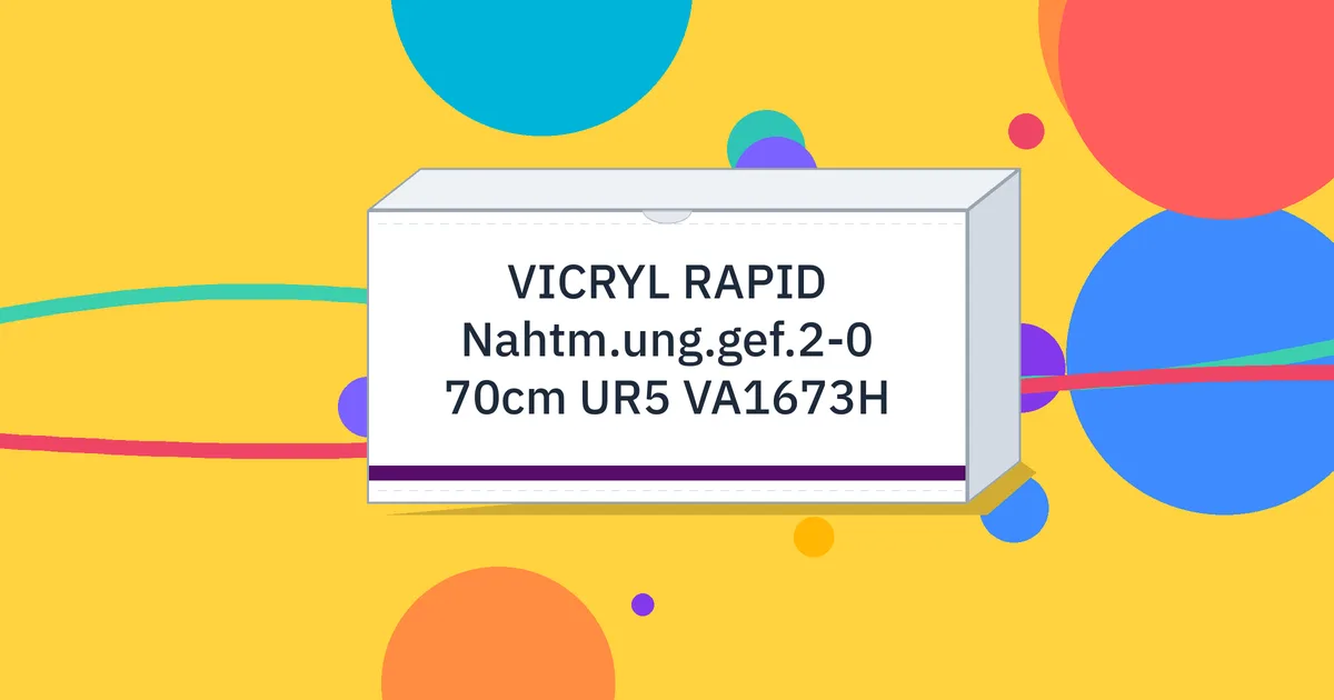 Symbolbild: Packung mit der Aufschrift VICRYL RAPID Nahtm.ung.gef.2-0 70cm UR5 VA1673H (PZN 20923824) – Verfügbarkeit und Bezug in Apotheken in Frankfurt am Main
