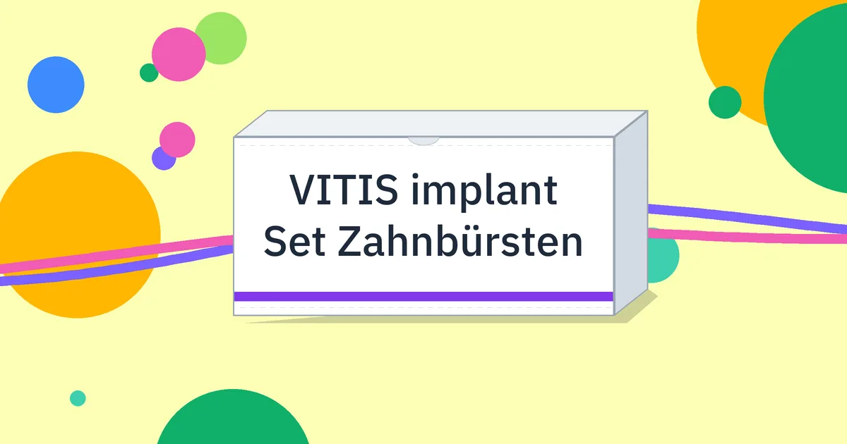 Symbolbild: Packung mit der Aufschrift VITIS implant Set Zahnbürsten (PZN 09734821) – Verfügbarkeit und Bezug in Apotheken in Frankfurt am Main