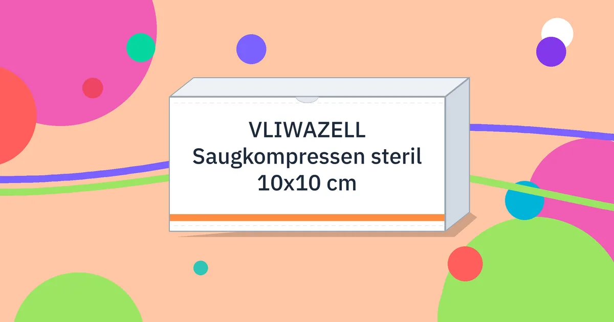 Symbolbild: Packung mit der Aufschrift VLIWAZELL Saugkompressen steril 10x10 cm (PZN 16123839) – Verfügbarkeit und Bezug in Apotheken in Frankfurt am Main